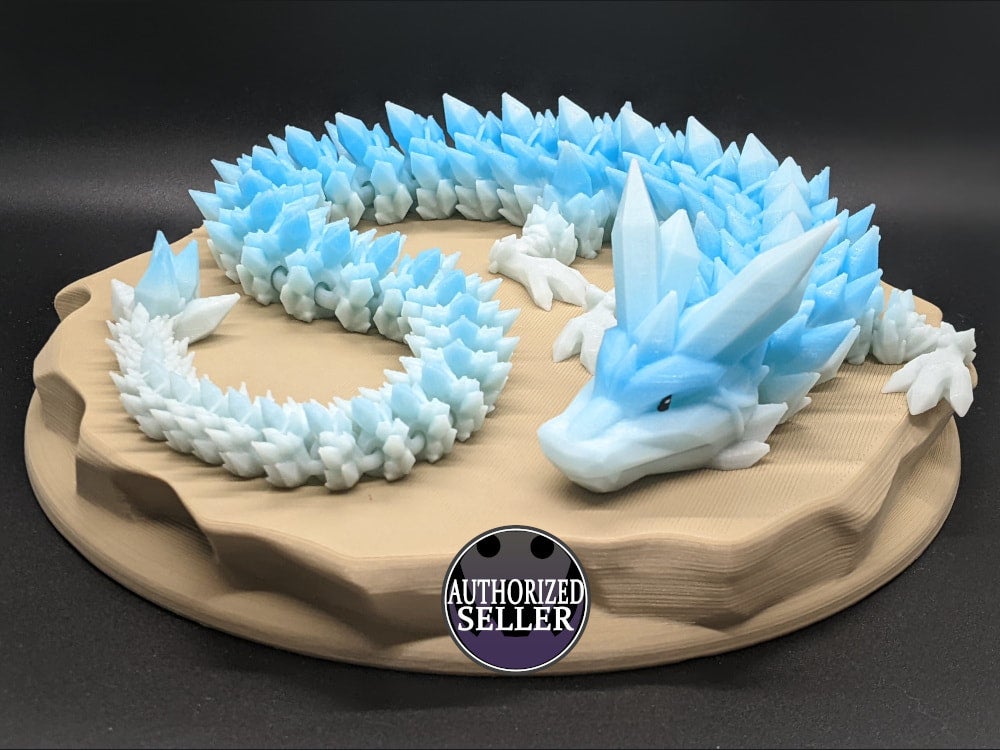 Crystal Dragon in Winter - Flexible Fidget Toy | Johnson 3D Creations