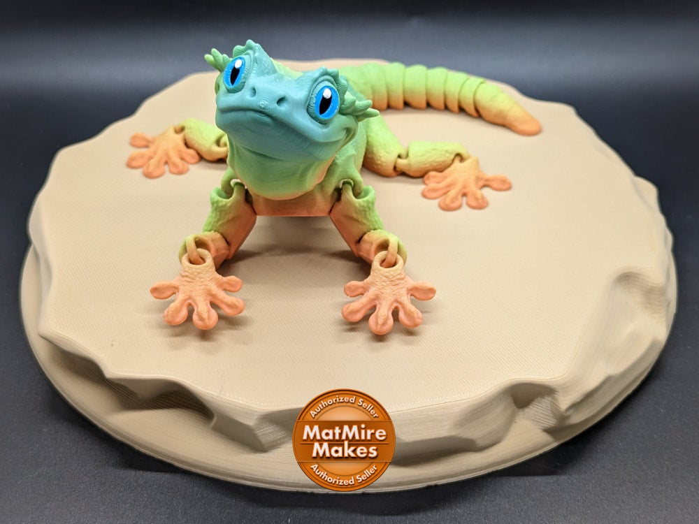 Crested Gecko Flexible Articulated Fidget Toy 3D Printed | Johnson 3D ...