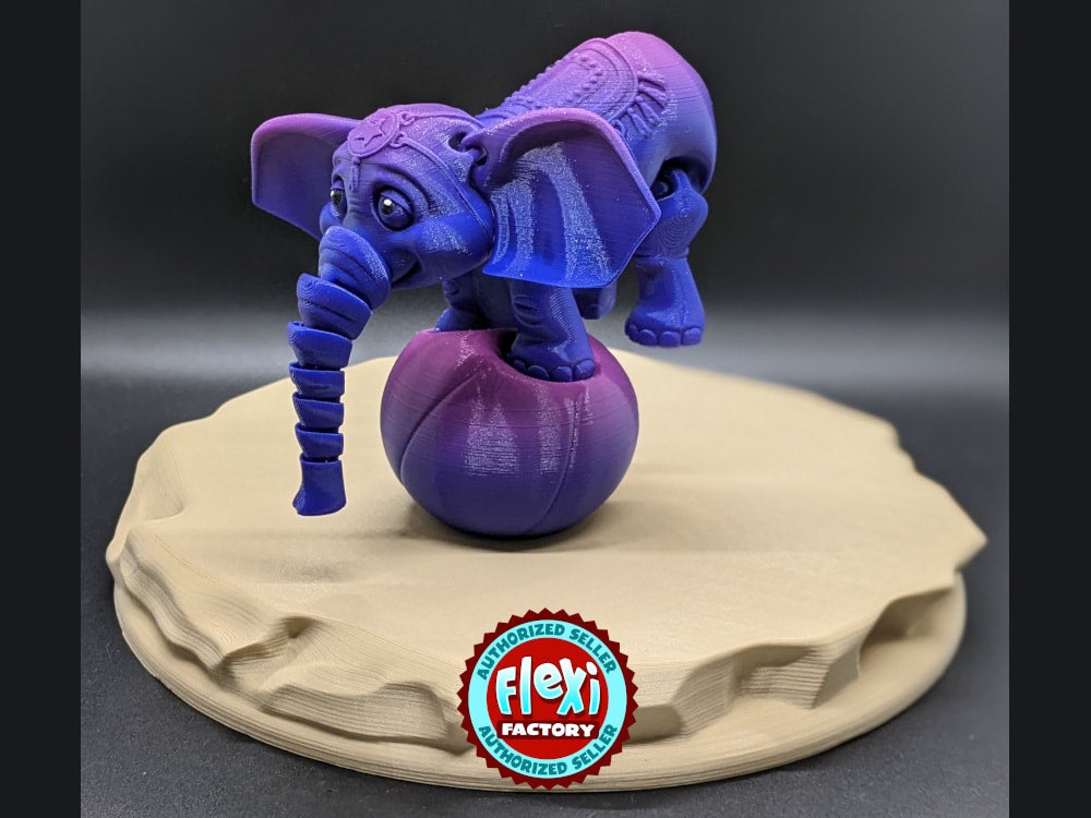 3D Printed Articulated Circus Elephant Flexible Fidget Toy | Johnson 3D ...