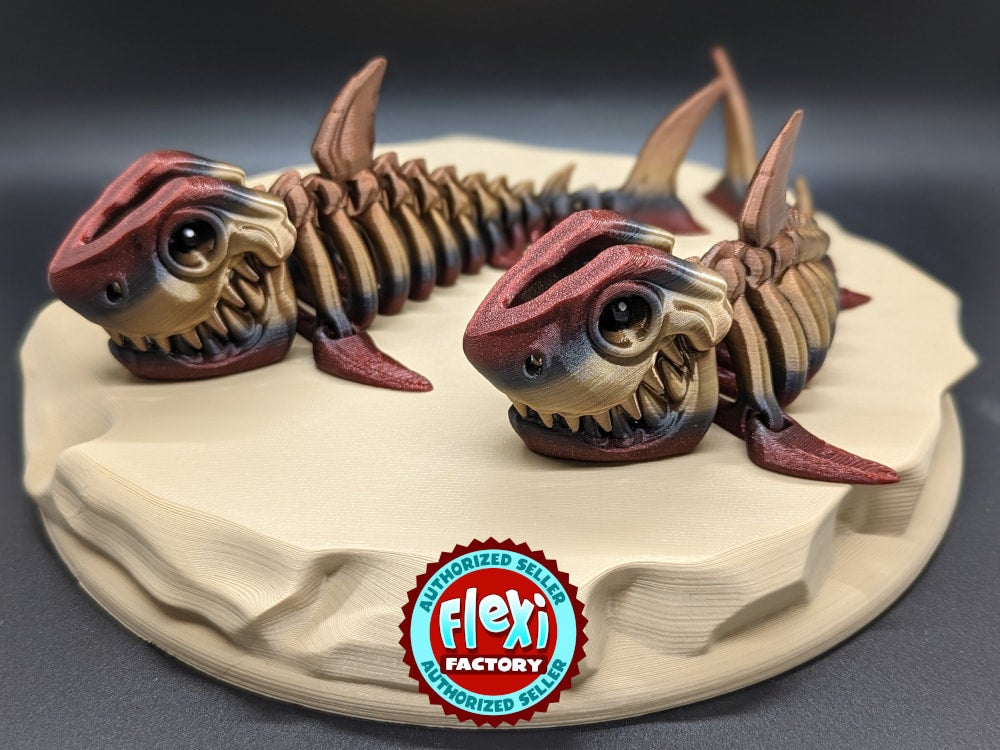 Skeleton Shark Articulated Flexible Fidget Toy 3D Printed | Johnson 3D ...