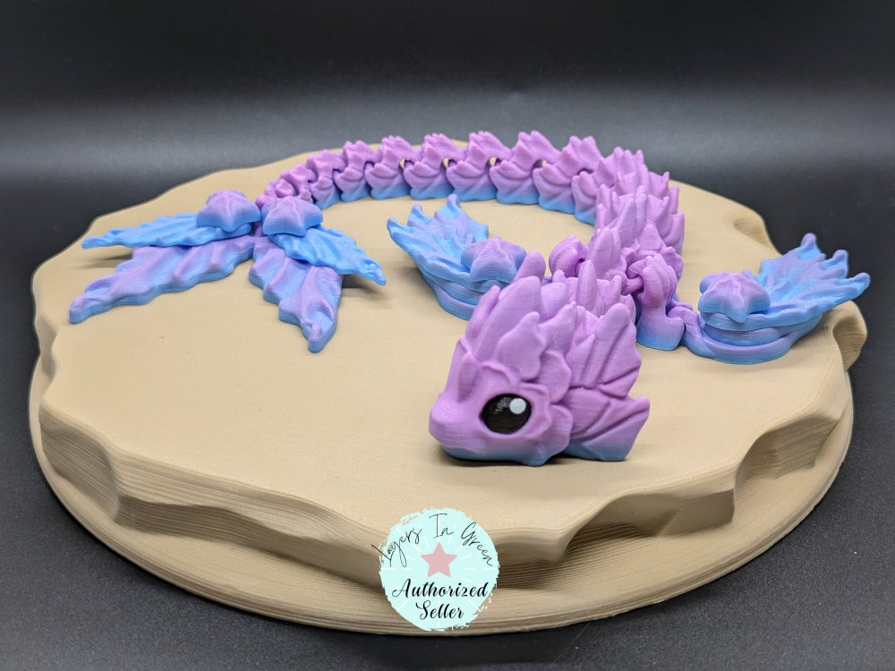 Mizu Ocean Dragon in Unicorn - Flexible Fidget Toy | Johnson 3D Creations