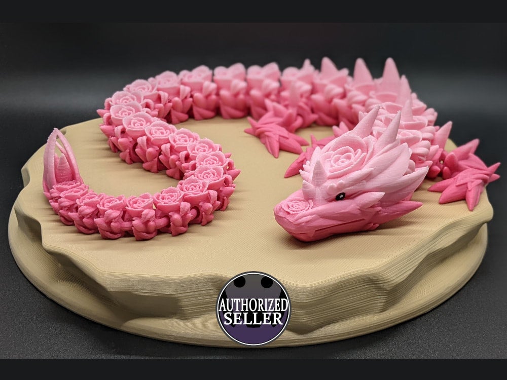 3D Printed Articulated Rose Dragon Flexible Fidget Toy | Johnson 3D ...