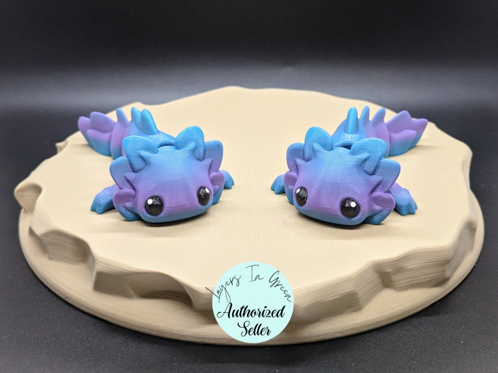 Axolotl Tadpole, Articulates, Flexible Fidget Toy, 3D Printed, Mermaid ...