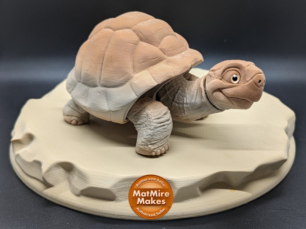 3D Printed, Articulated, Tortoise, Flexible Fidget Toy, Woodgrain ...