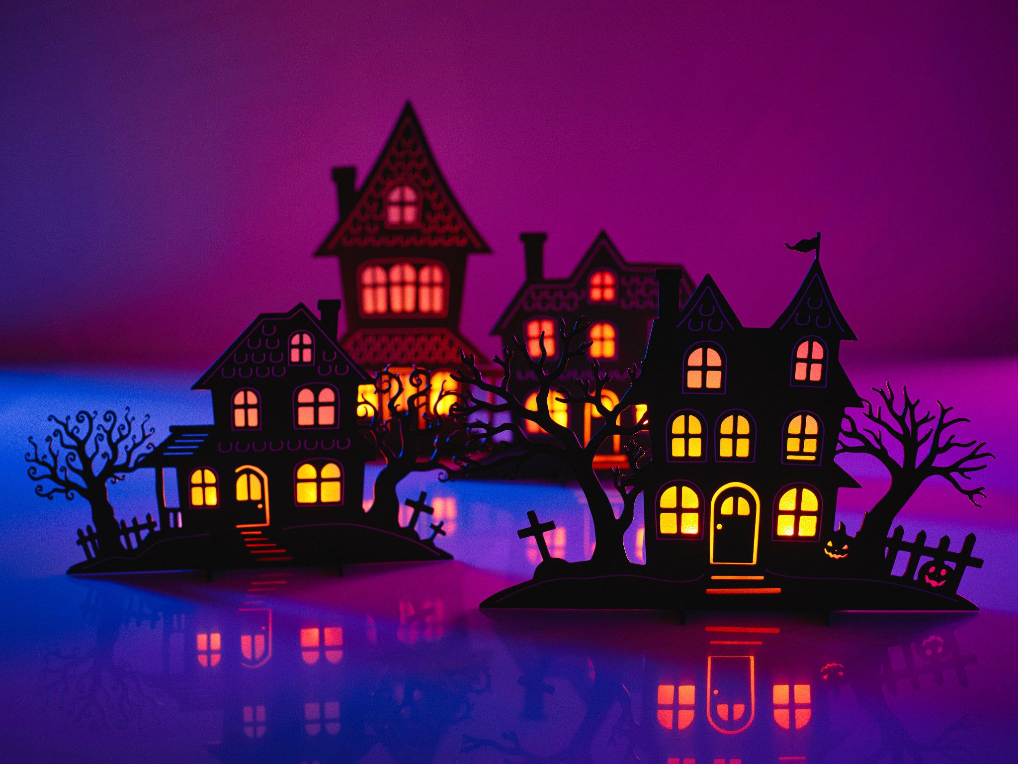 Halloween Ghost Houses Tea Light | Halloween Lantern, Spooky Halloween Lights, Spooky Tree Décor ...