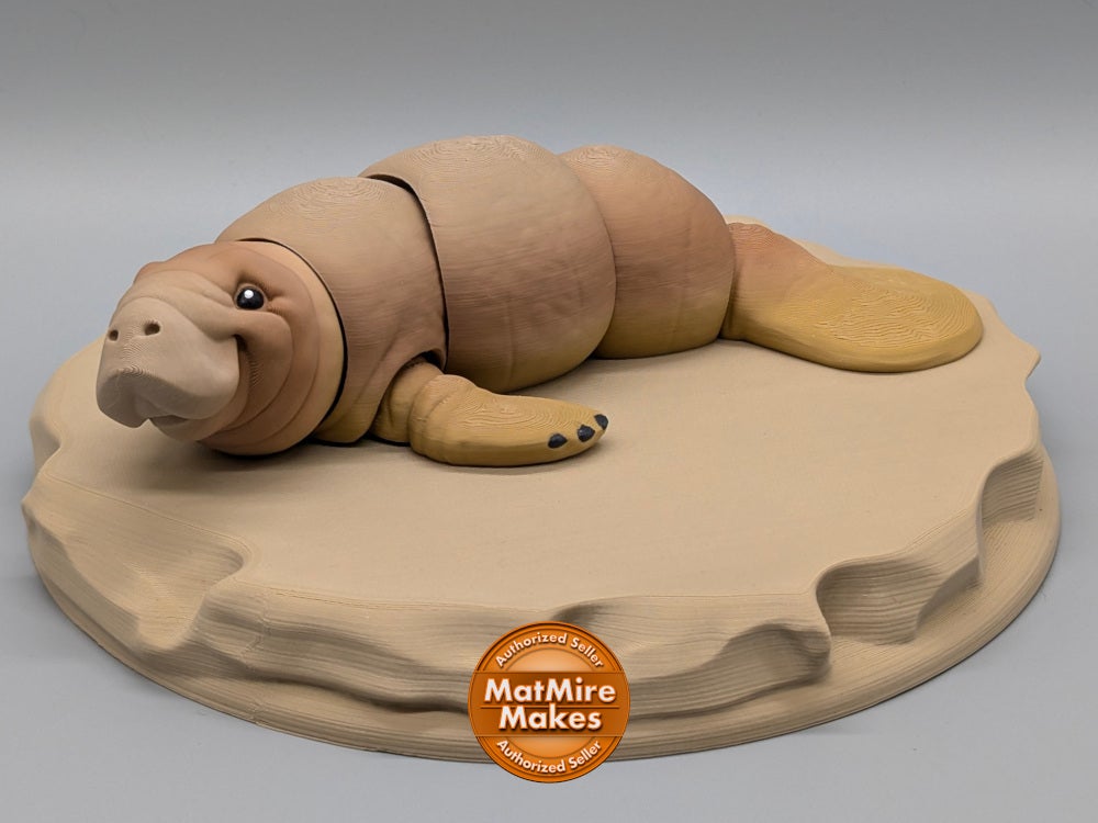Manatee Flexible Articulated Fidget Toy 3D Printed | Johnson 3D Creations