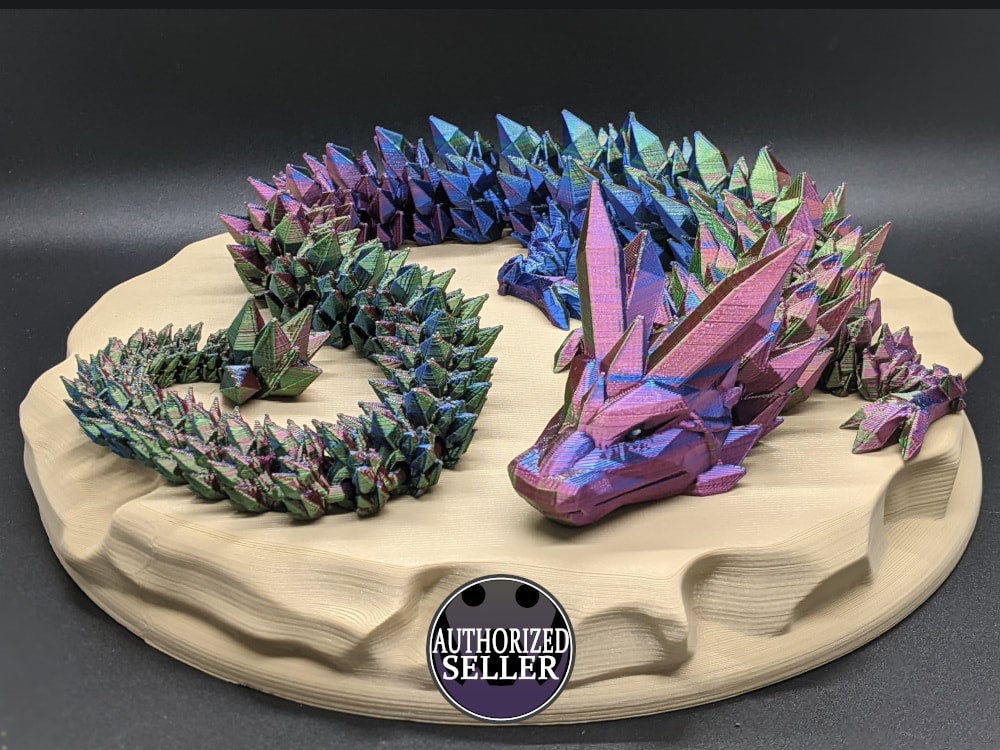 3D Printed Articulated Crystal Dragon Flexible Fidget Toy | Johnson 3D ...